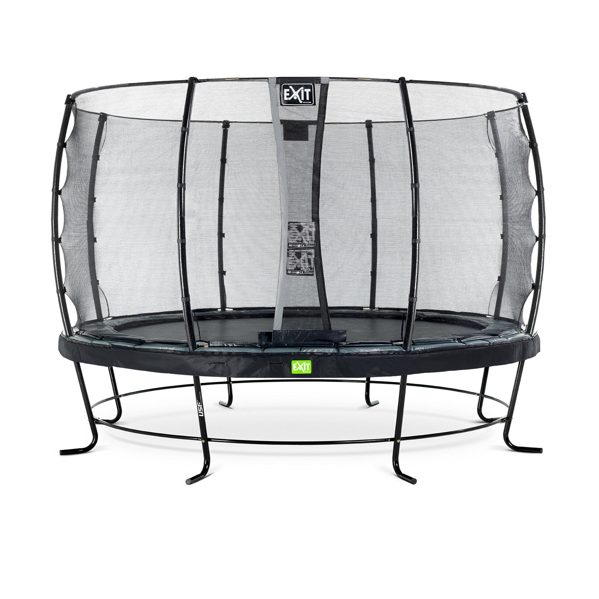 EXIT Elegant trampoline 12ft with Economy safetynet - black | EXIT Toys